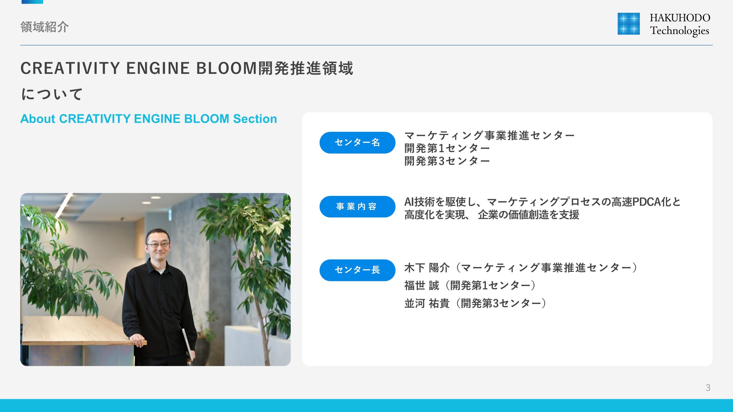 CREATIVITY ENGINE BLOOM開発推進領域 | 博報堂テクノロジーズ | キャリア採用サイト